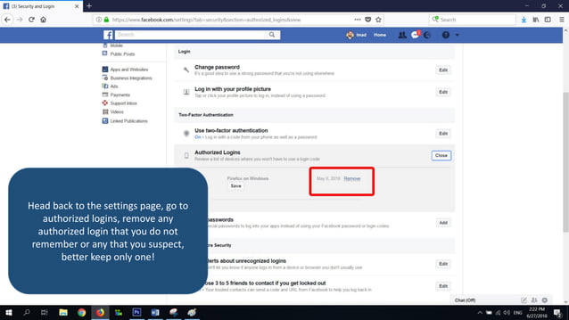 Quick Guide to Facebook security settings | PPT