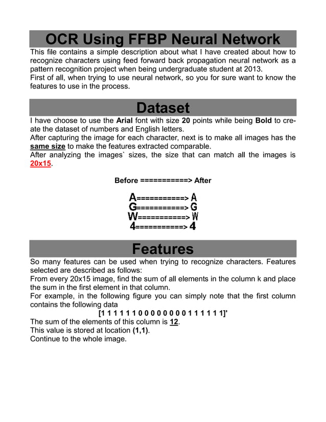 MATLAB Code + Description : Very Simple Automatic English Optical ...