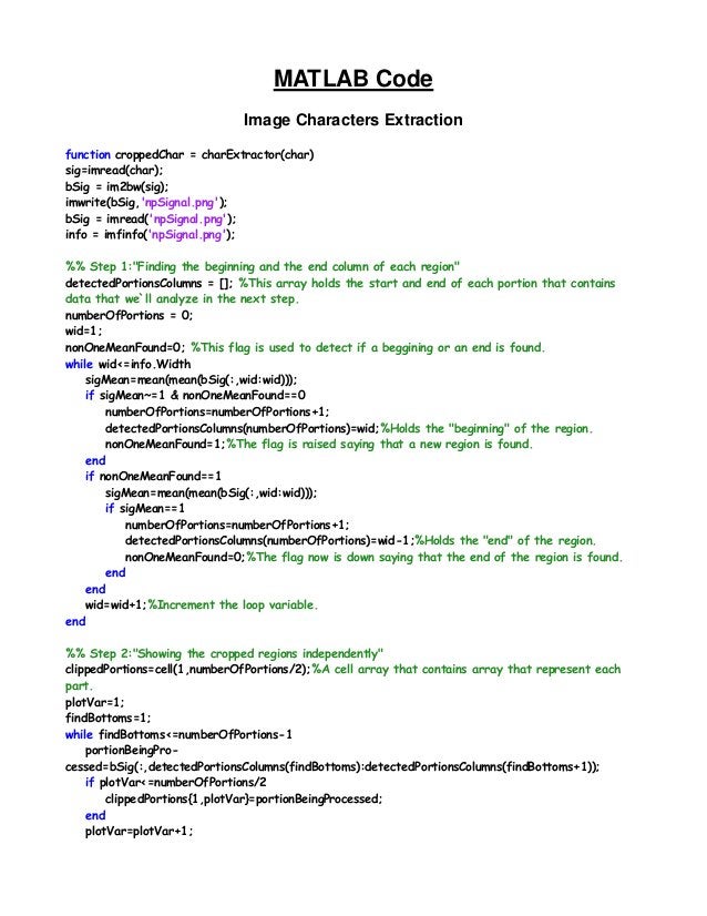 MATLAB Code + Description : Very Simple Automatic English Optical Character Recognition (OCR ...