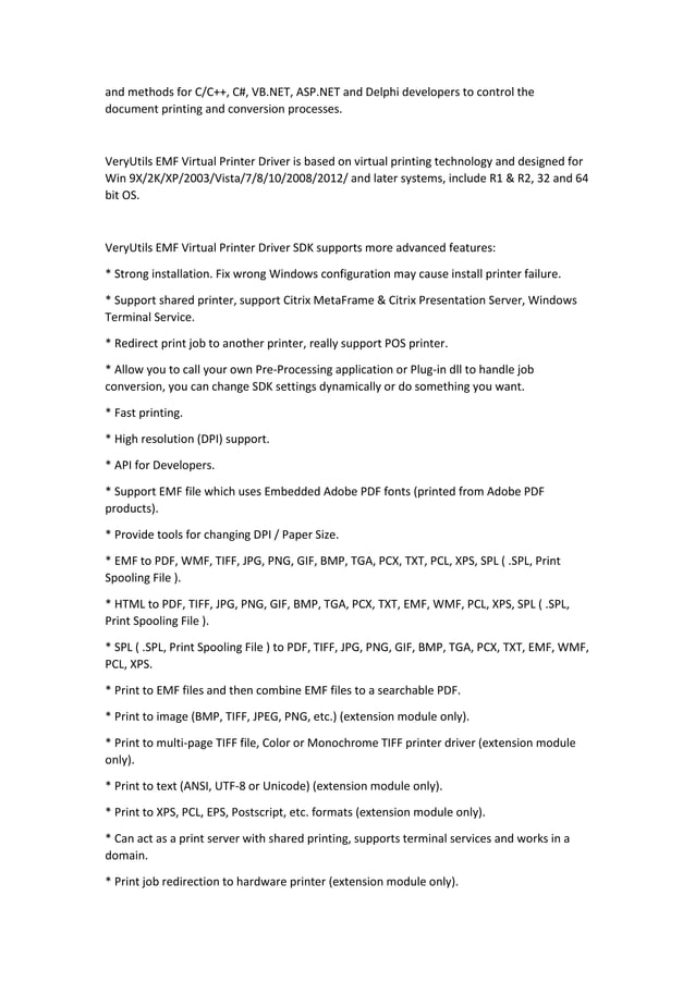 VeryUtils EMF-Printer.docx | Desktop Publishing | Computer Software and Applications