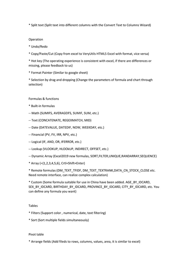 VeryUtils HTML5 Excel is an Online Excel Application which written in JavaScript completely.docx ...