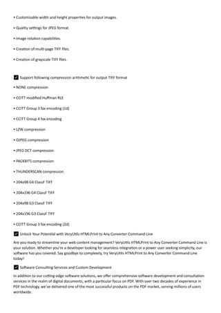 VeryUtils HTMLPrint to Any Converter Command Line is a versatile tool that streamlines the ...