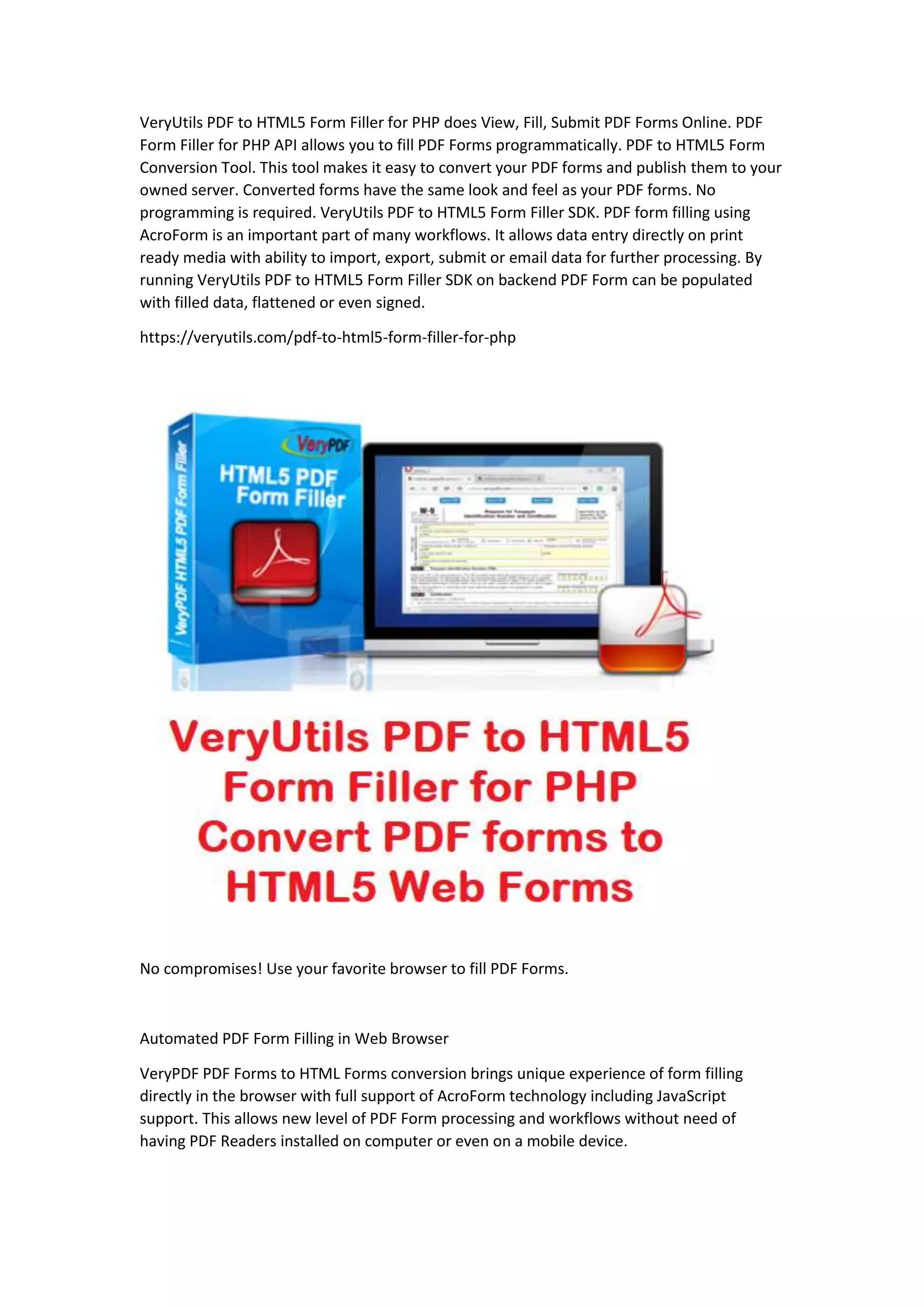 VeryUtils PDF to HTML5 Form Filler for PHP does View.docx