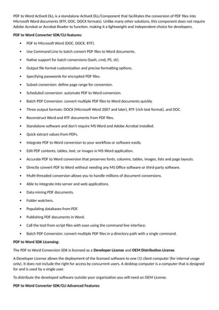 VeryUtils PDF to Word Converter SDK for Developers Royalty Free.docx