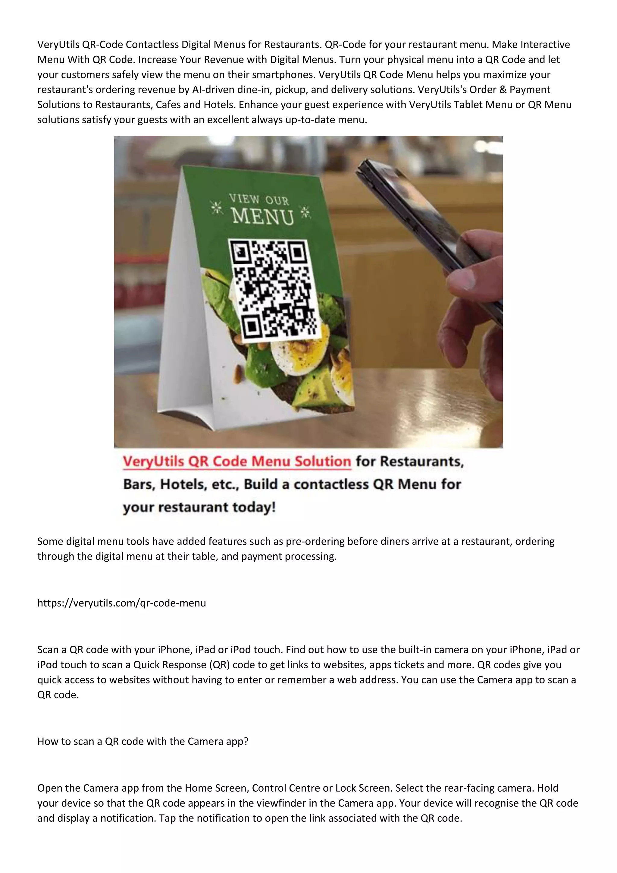 VeryUtils QR code menu.docx