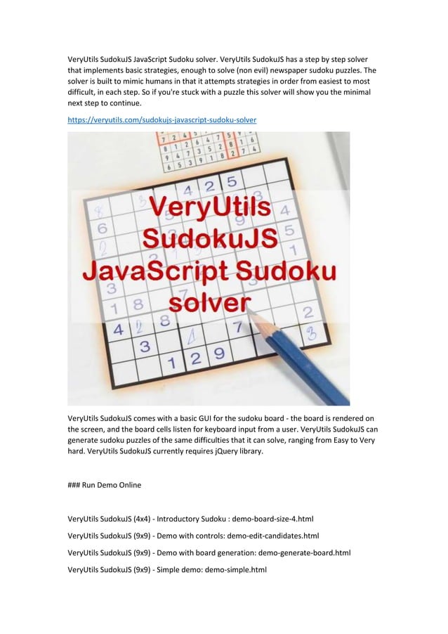 VeryUtils SudokuJS JavaScript Sudoku solver.docx
