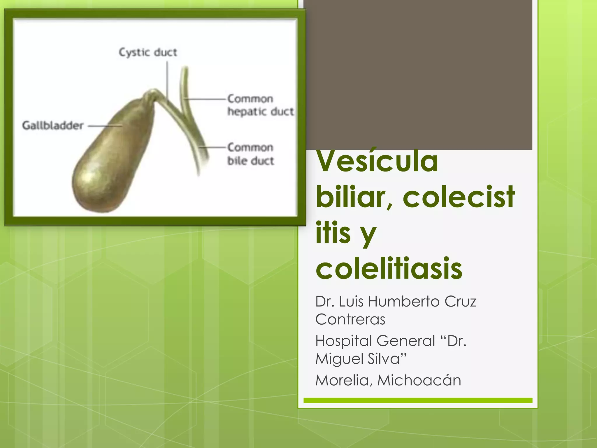 Ves biliar, colecistitis, colelitiasis | PPSX