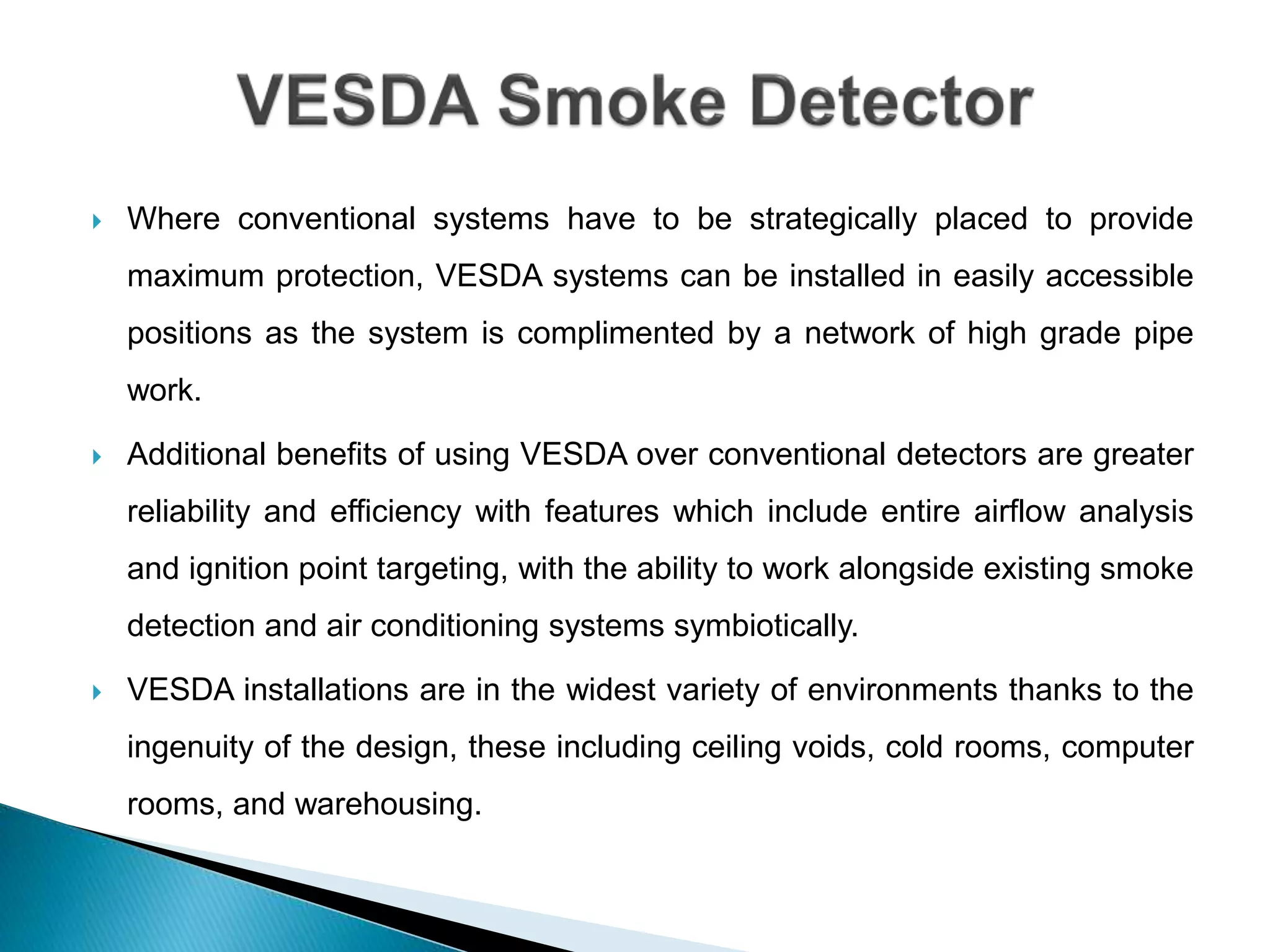 very early smoke detection apparatus system - Vesda | PPTX