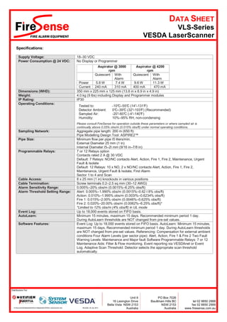 Vesda laser scanner | PDF
