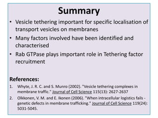 ''VESICLE TETHERING'' Presentation By KATE, Wisdom Deebeke | PPT