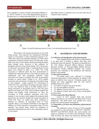 Vesicular Arbuscular Mycorrhiza Association Augments Antioxidant Activity of Vitex negundo ...