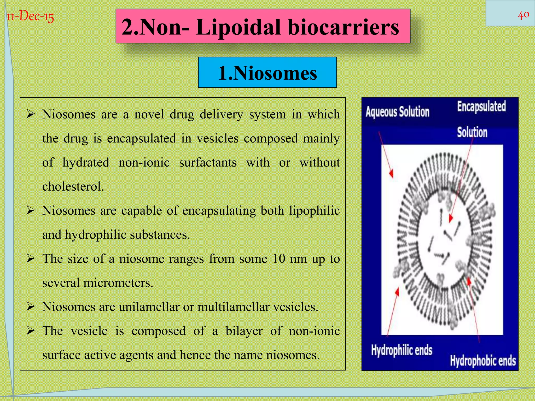 Vesicular drug delivery system | PPTX