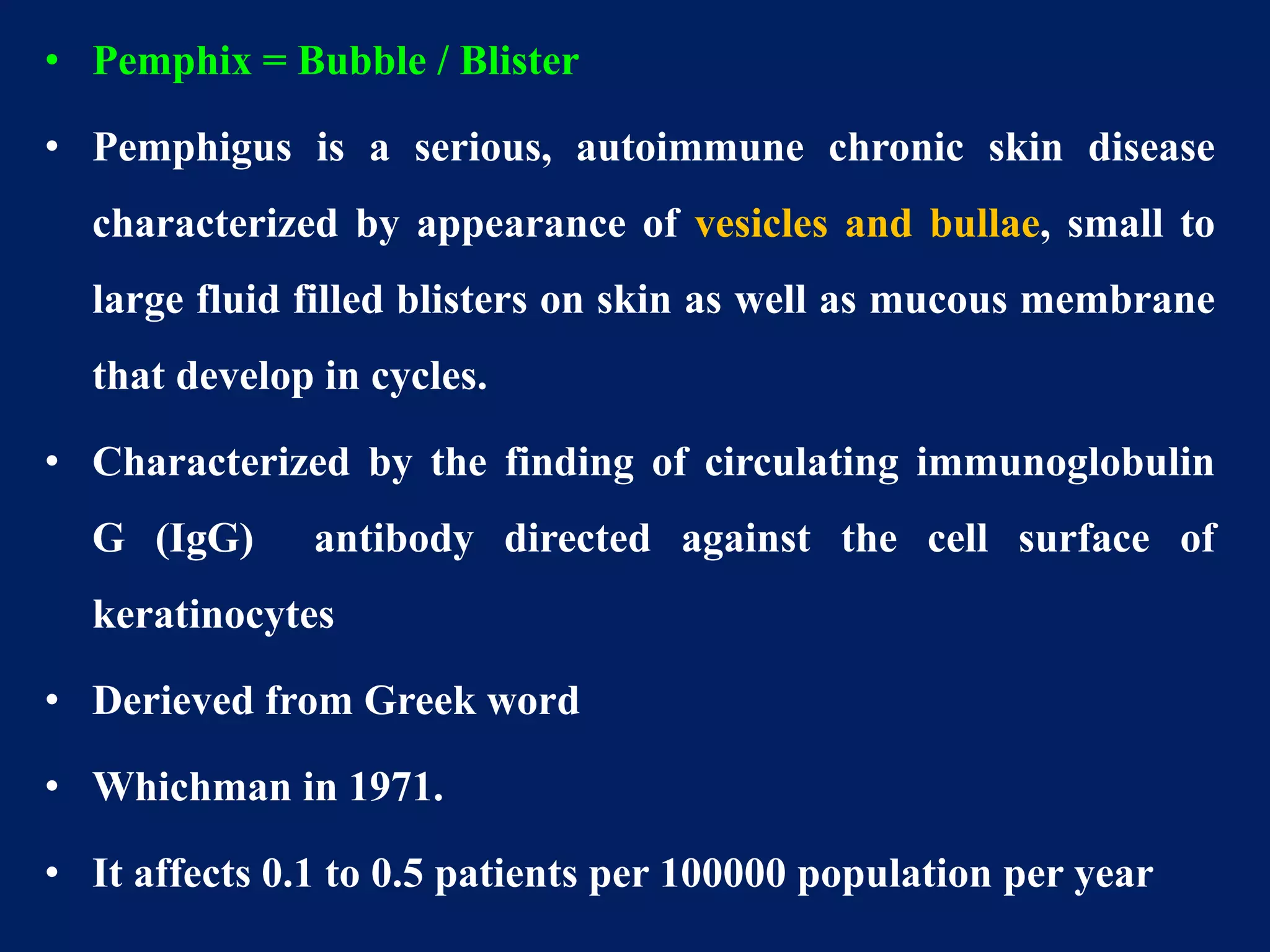 vesiculobullous lesions, pempigus ppt | PPT