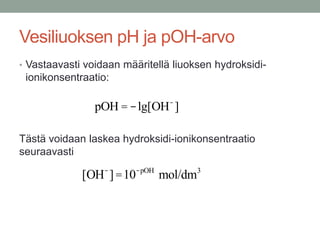 Vesiliuoksen p h ja poh arvo | PPTX