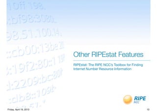 SEE as seen by RIPEstat in BGP | PPT