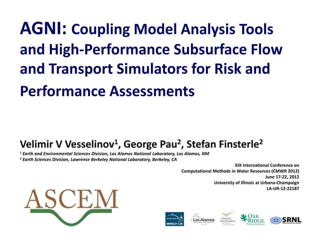 Gni Coupling Model Analysis Tools And High Performance Subsurface Flow