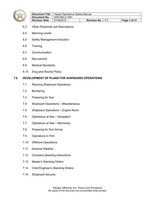 Vessel operations safety manual | PDF