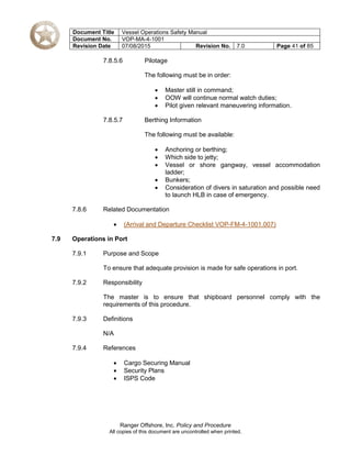 Vessel operations safety manual | PDF