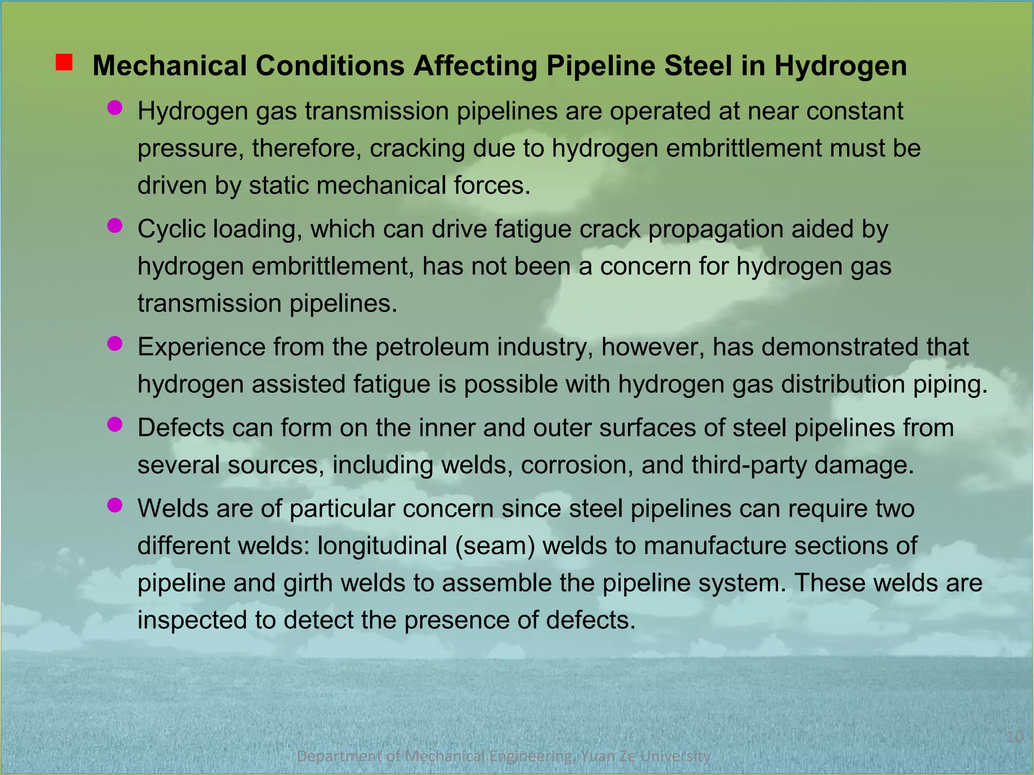 Vessels and pipelines of hydrogen gas | PPT