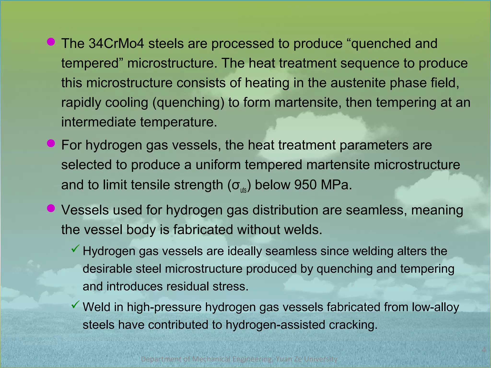 Vessels and pipelines of hydrogen gas | PPT