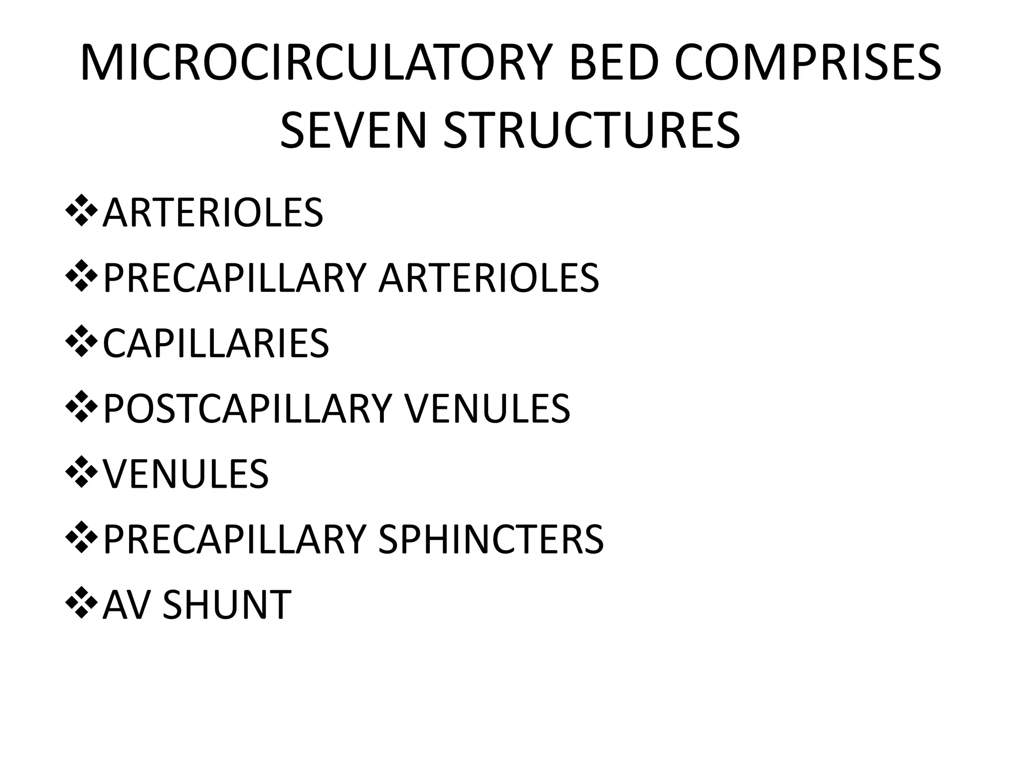 Anatomy of the Microcirculatory Bed | PPTX
