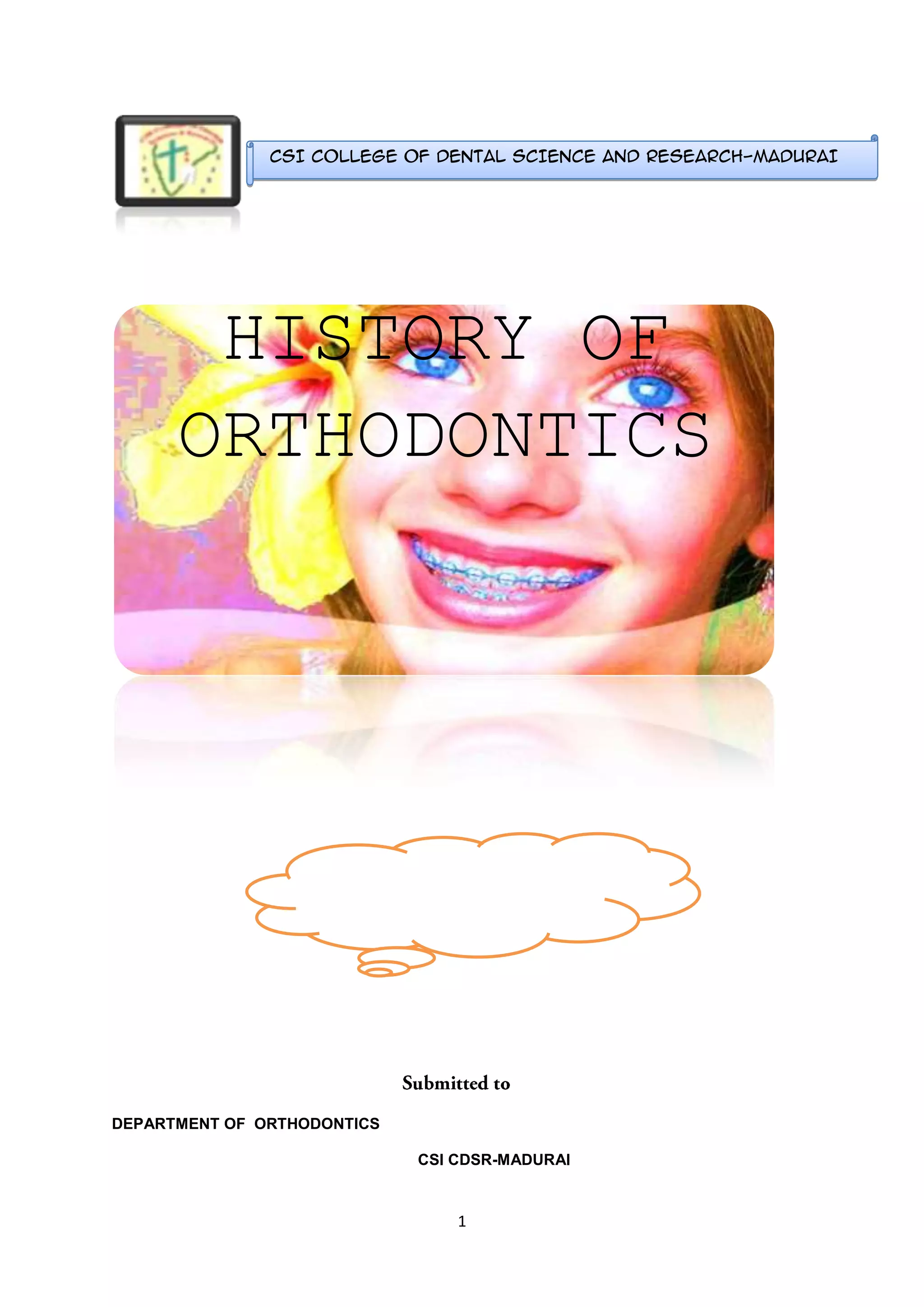 history of orthodontics | DOCX