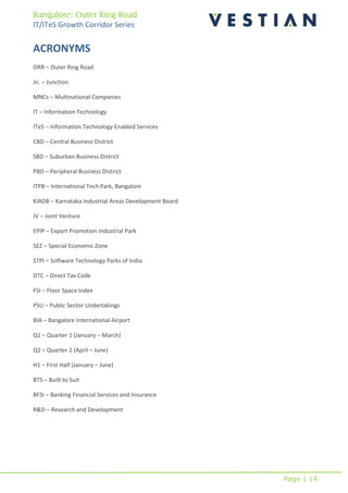 IT/ITeS Growth Corridor Series_Outer Ring Road, Bangalore | PDF