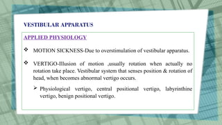 Vestibular Apparatus first year physiology | PPT