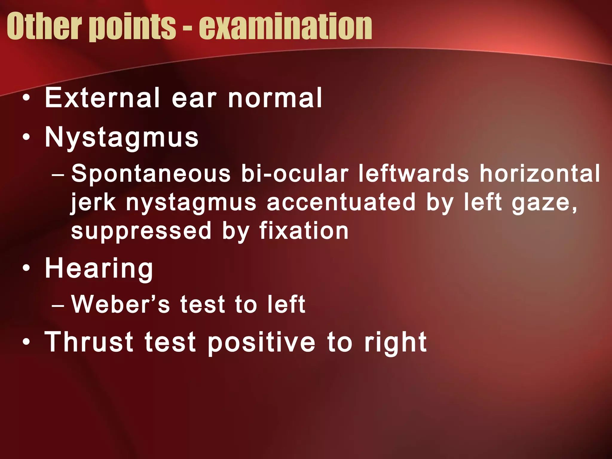 Vestibular assessment | PPT