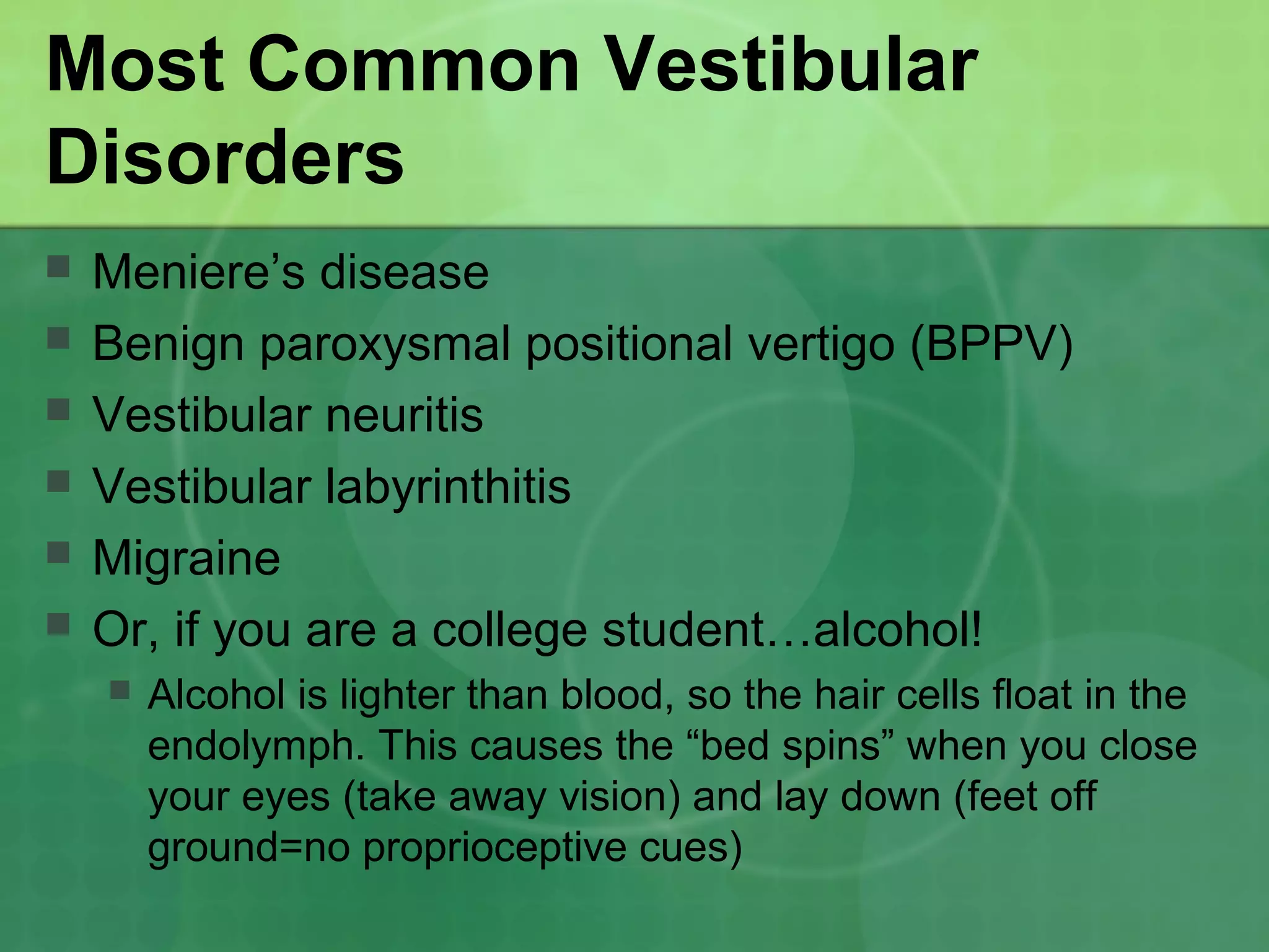 Vestibular disorders | PPT