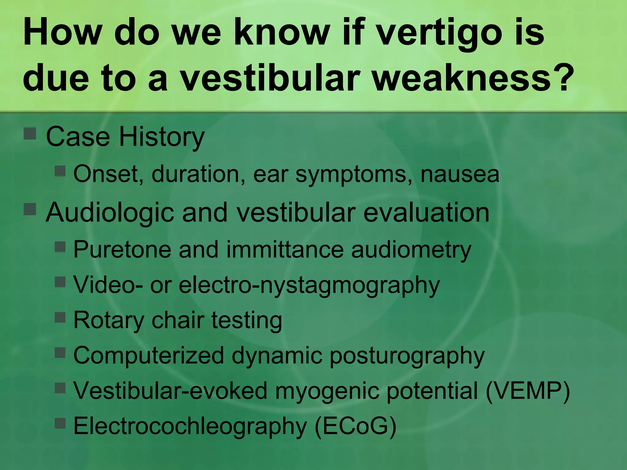 Vestibular disorders | PPT