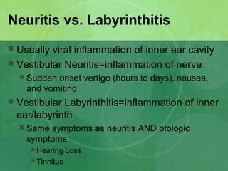 Vestibular disorders | PPT