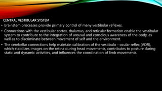 Vestibular Disorders and their dysfunctions | PPTX