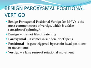 Vestibular disorders and rehabilitation | PPTX