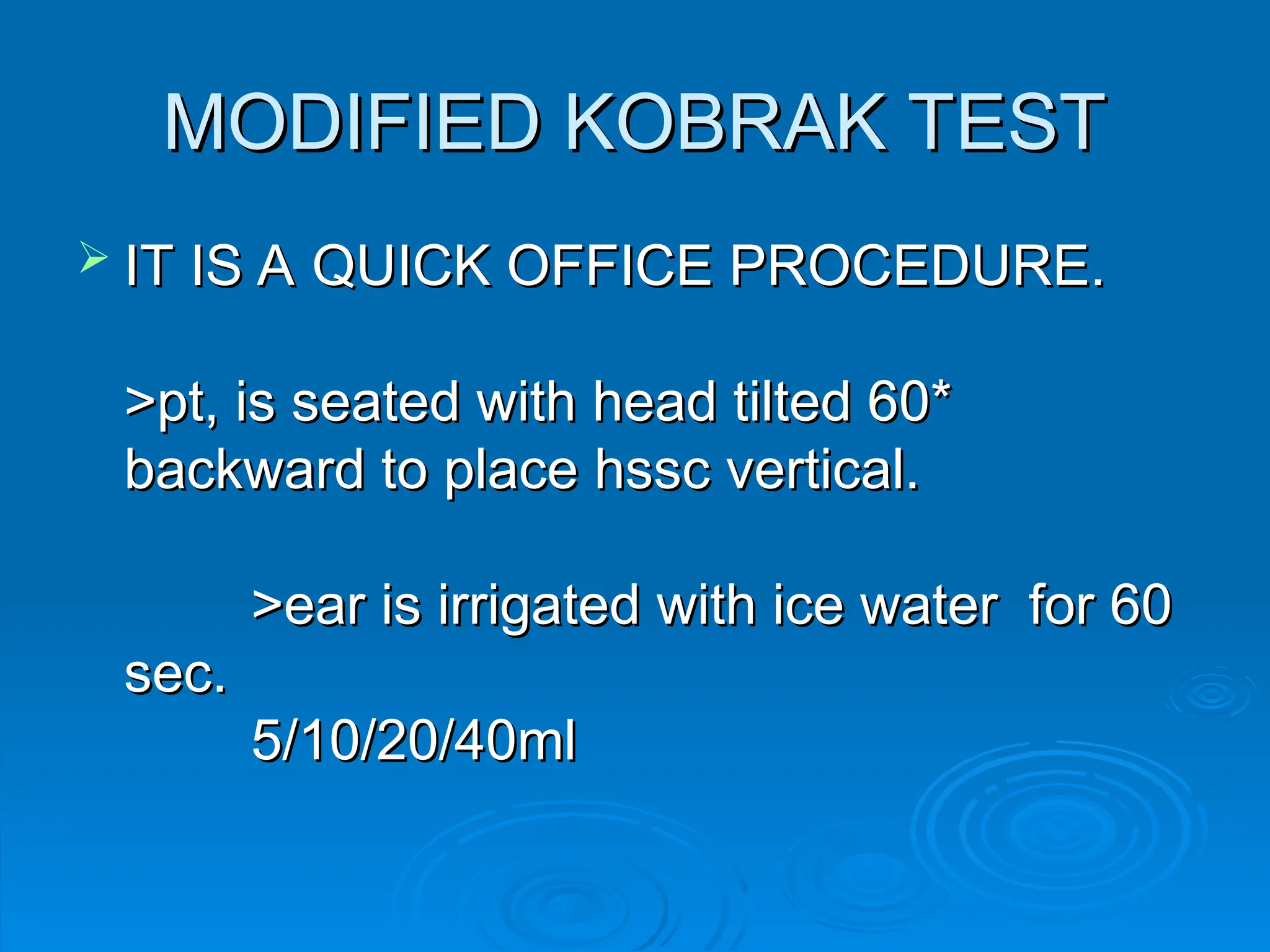 Vestibular F TEST for vestibular Function | PPT