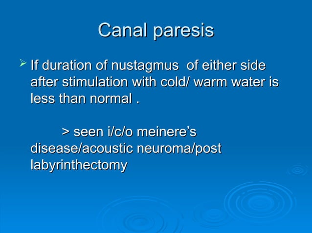 Vestibular F TEST for vestibular Function | PPT