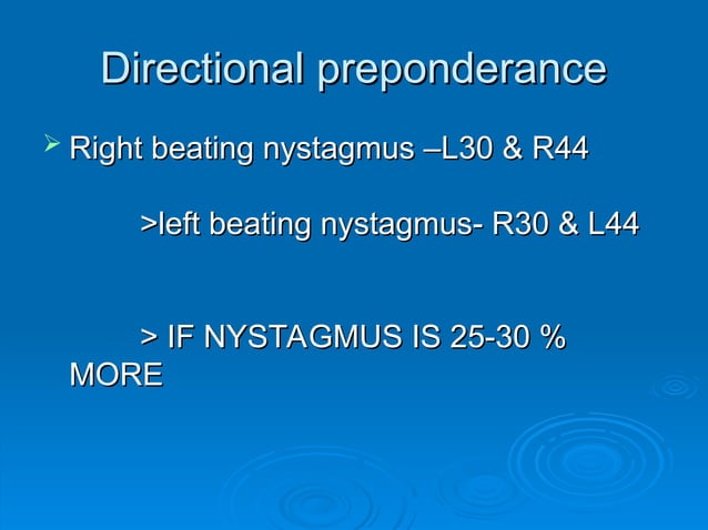 Vestibular F TEST for vestibular Function | PPT