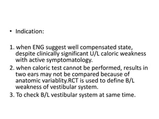Vestibular function test (dr.rajeev gupta,igmc shimla) | PPTX