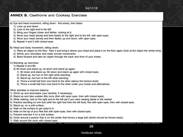 Vestibular rehabilitation | PPT