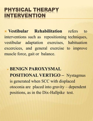 Vestibular rehabilitation | PDF