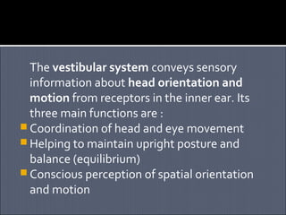 Vestibular system 2013 | PPT