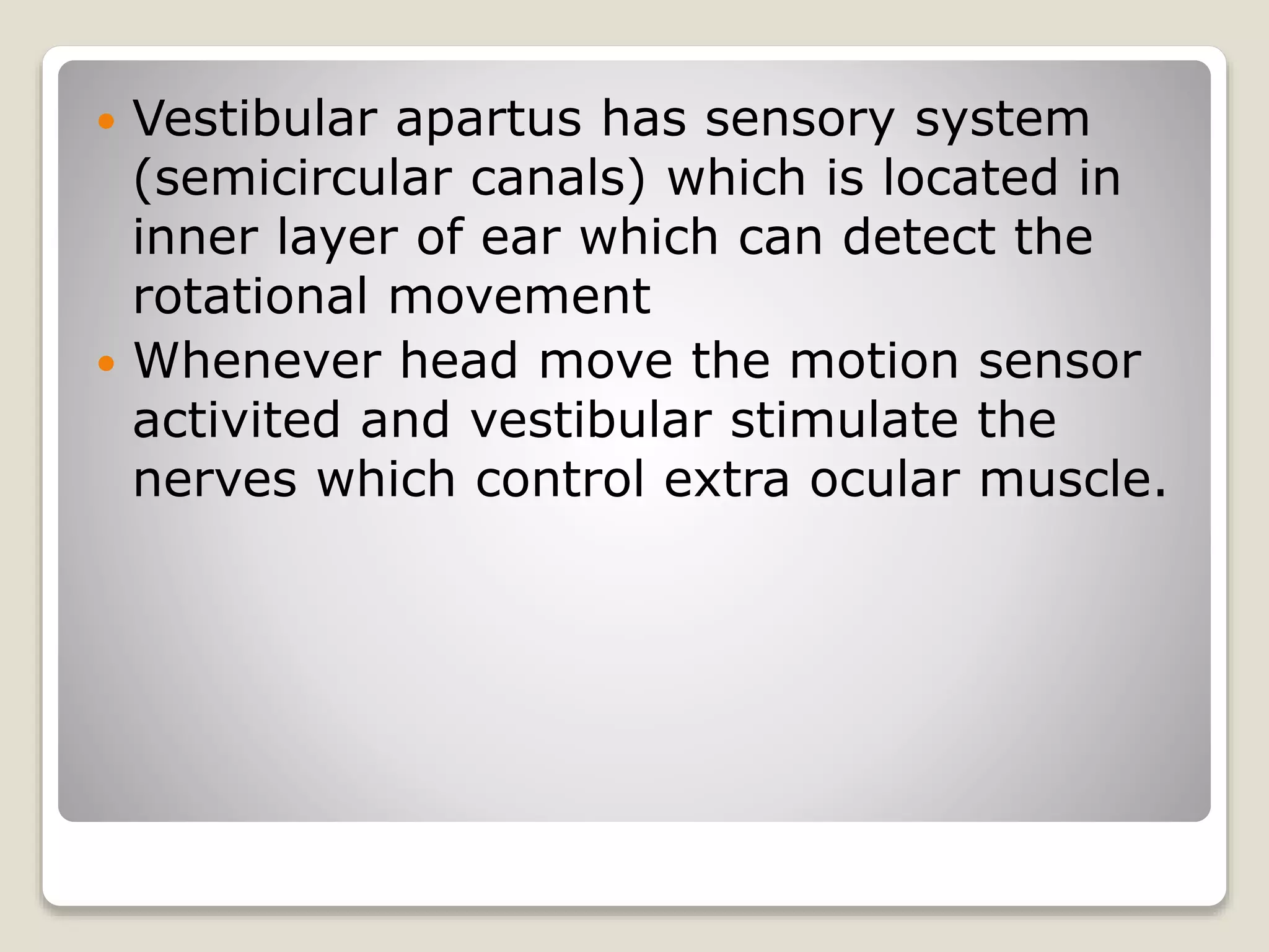Vestibulo ocular reflex | PPTX