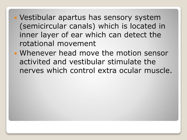 Vestibulo ocular reflex | PPTX
