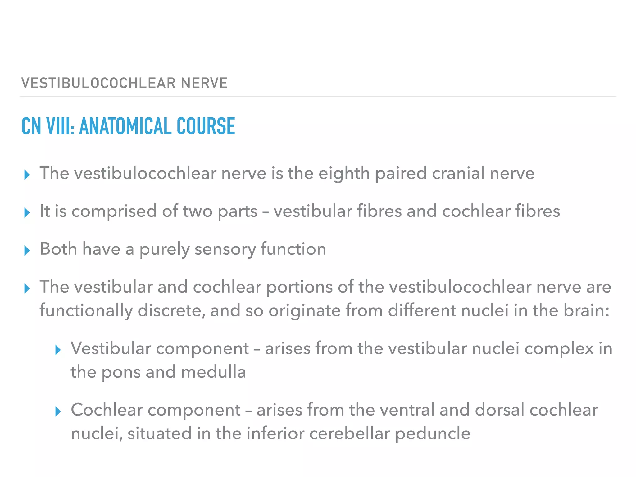 Vestibulocochlear nerve | PDF