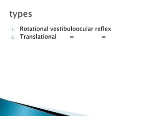 Vestibulocular reflexs | PPTX