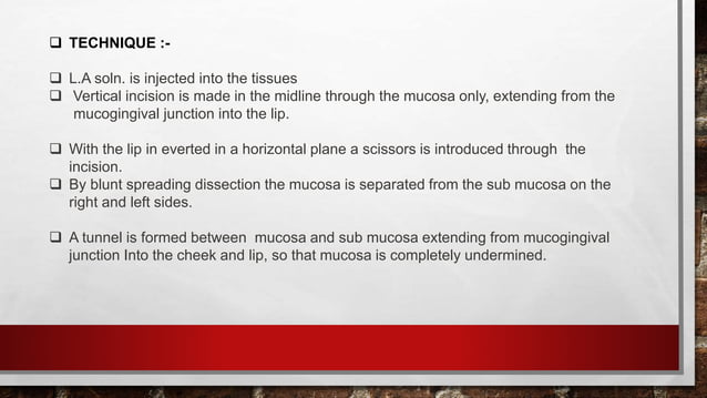Vestibuloplasty | PPTX | Dental Health | Diseases and Conditions
