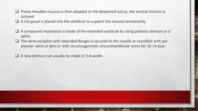 Vestibuloplasty | PPTX | Dental Health | Diseases and Conditions