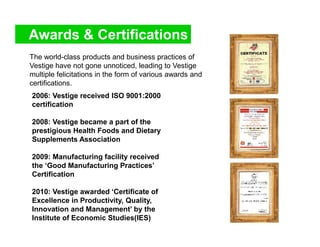 Vestige marketing plan & product information | PDF