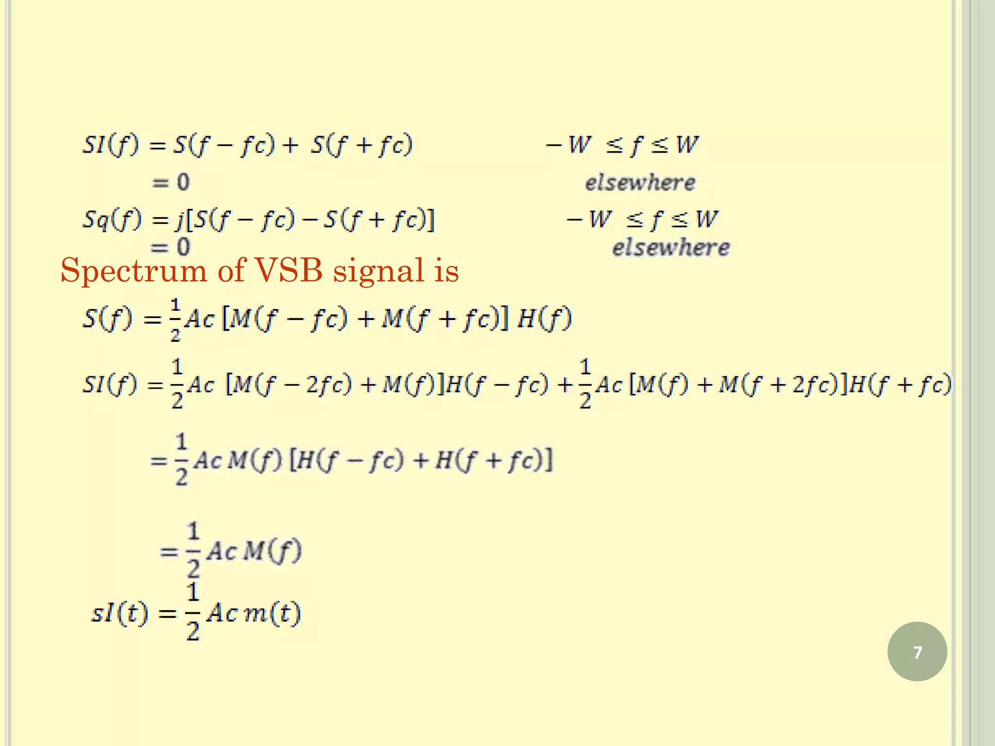 Vestigial side band (vsb) | PPT