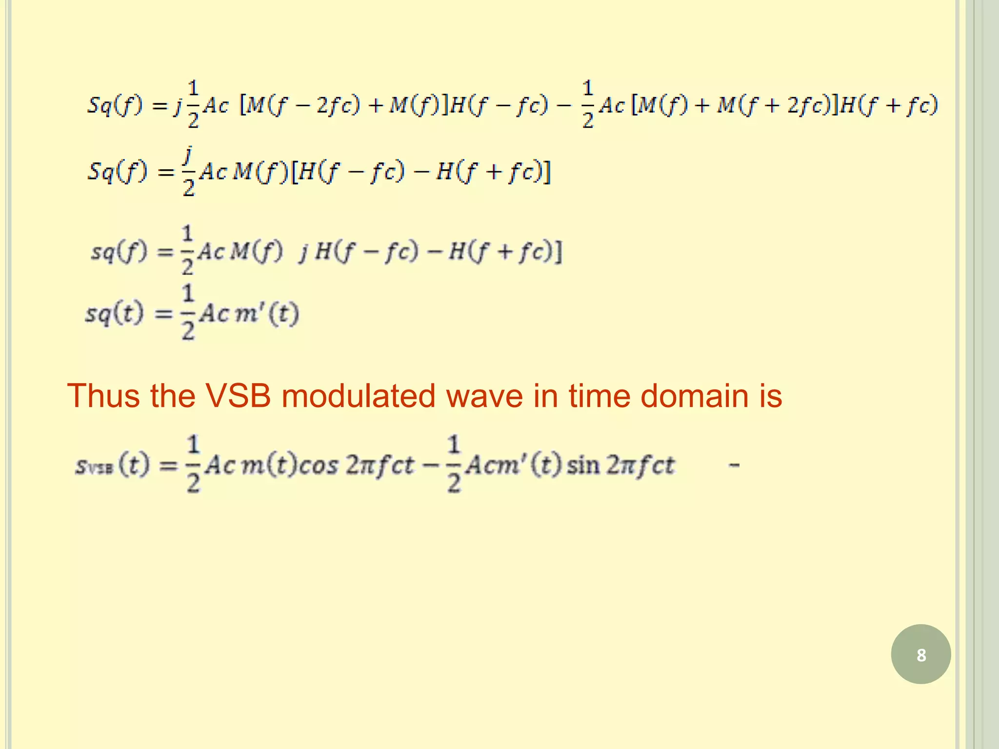Vestigial side band (vsb) | PPT